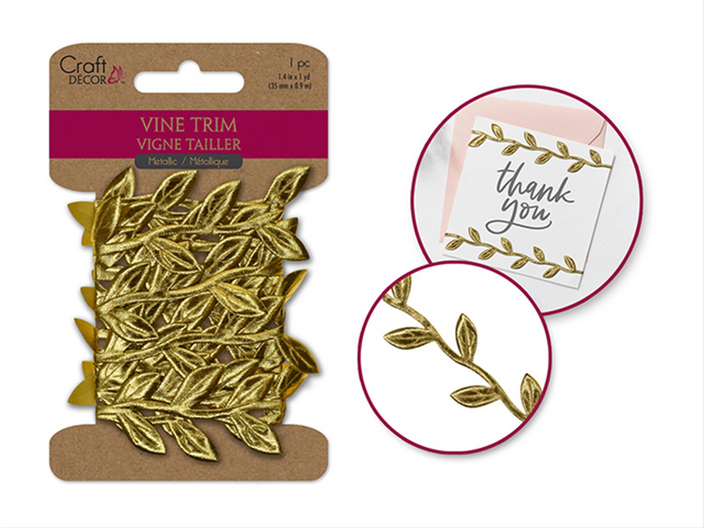 Craft Décor Vine Trim Gold 78in