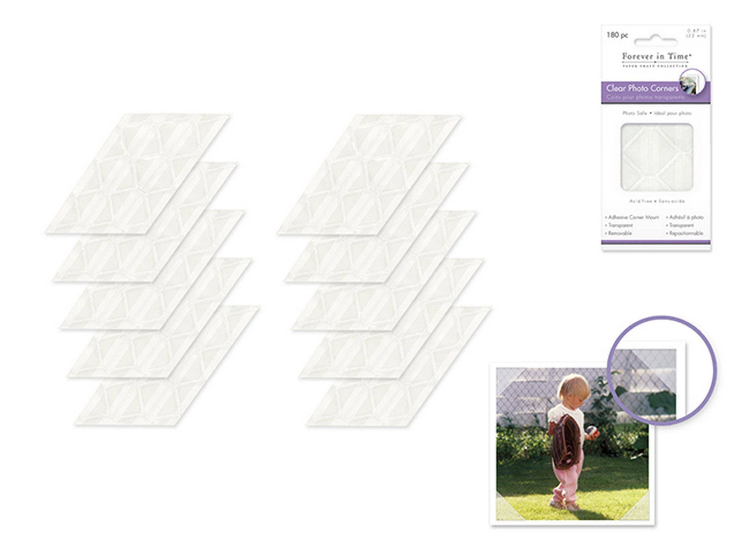 Forever in Time 180 Removable Clear Photo Corners 0.87in
