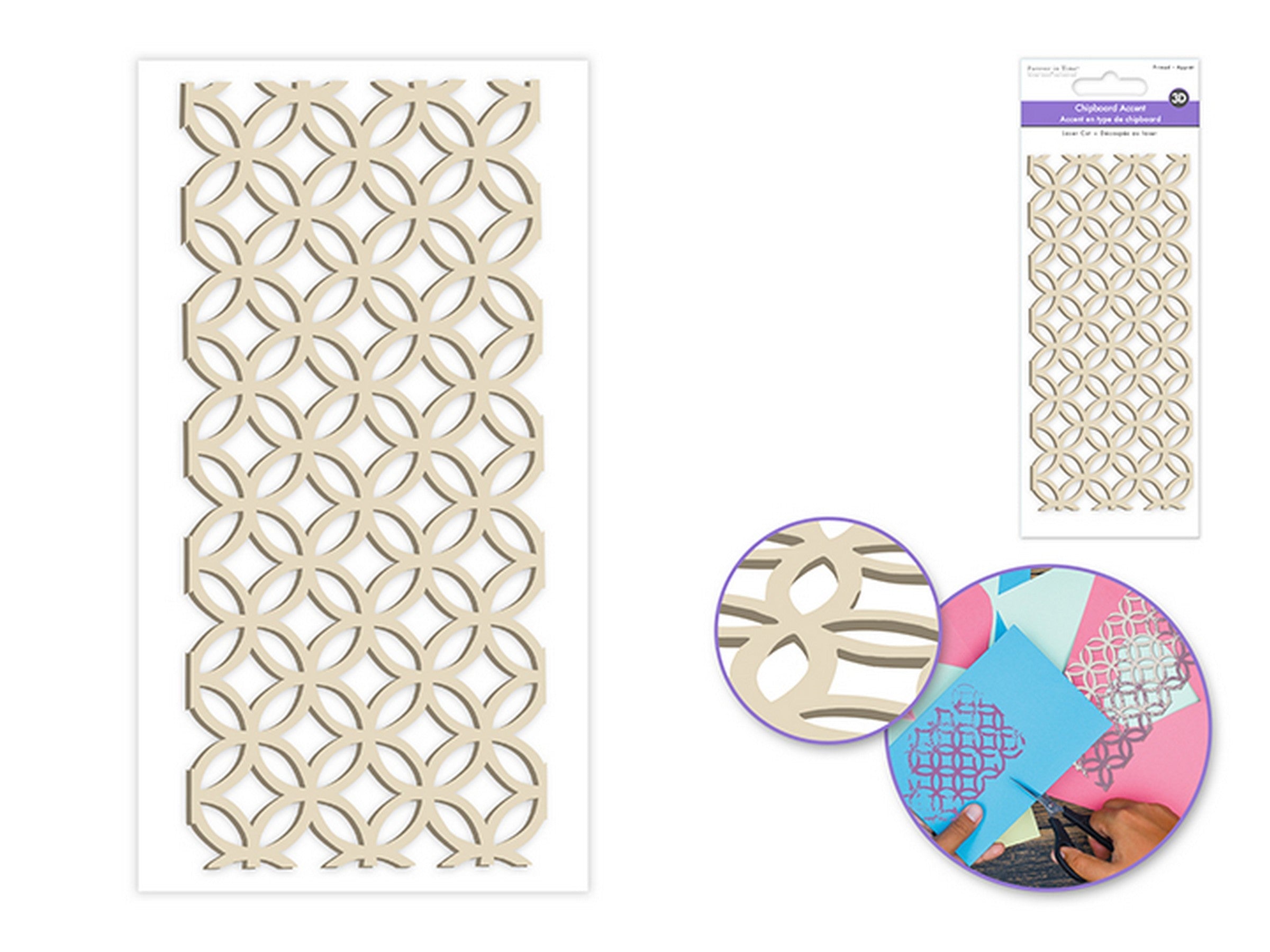 Forever in Time Laser Cut Chipboard Accent Interlaced Circles 6.1x2.75in